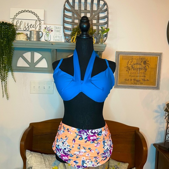 Cupshe Swim Nwt Cupshe Two Piece Swimsuit High Waisted Bottoms Size